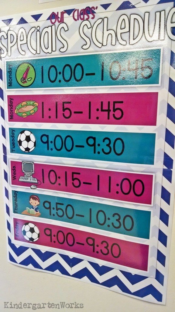 Weekly Specials Schedule Poster – KindergartenWorks