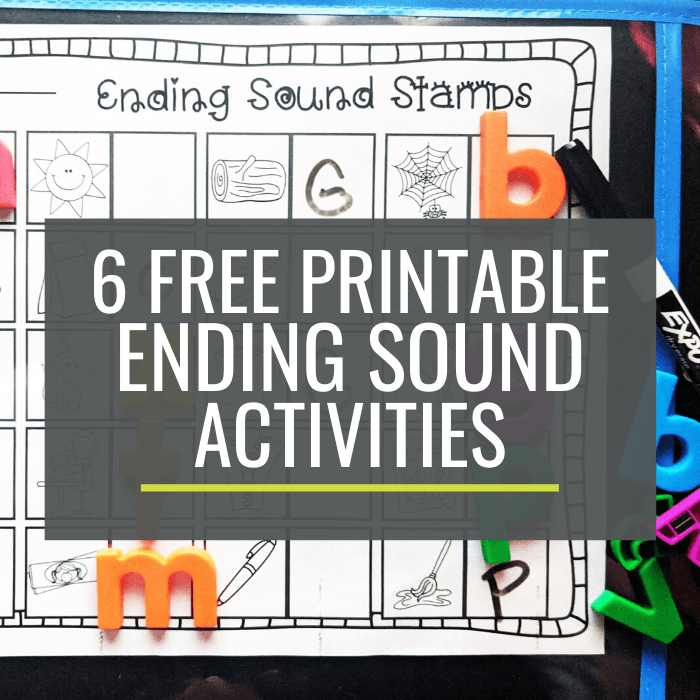 6 Free Ending Sounds Activities For Small Groups KindergartenWorks