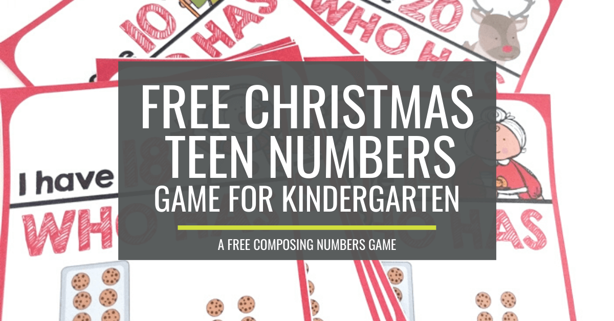 Free Christmas Composing Teen Numbers Game for Kindergarten ...