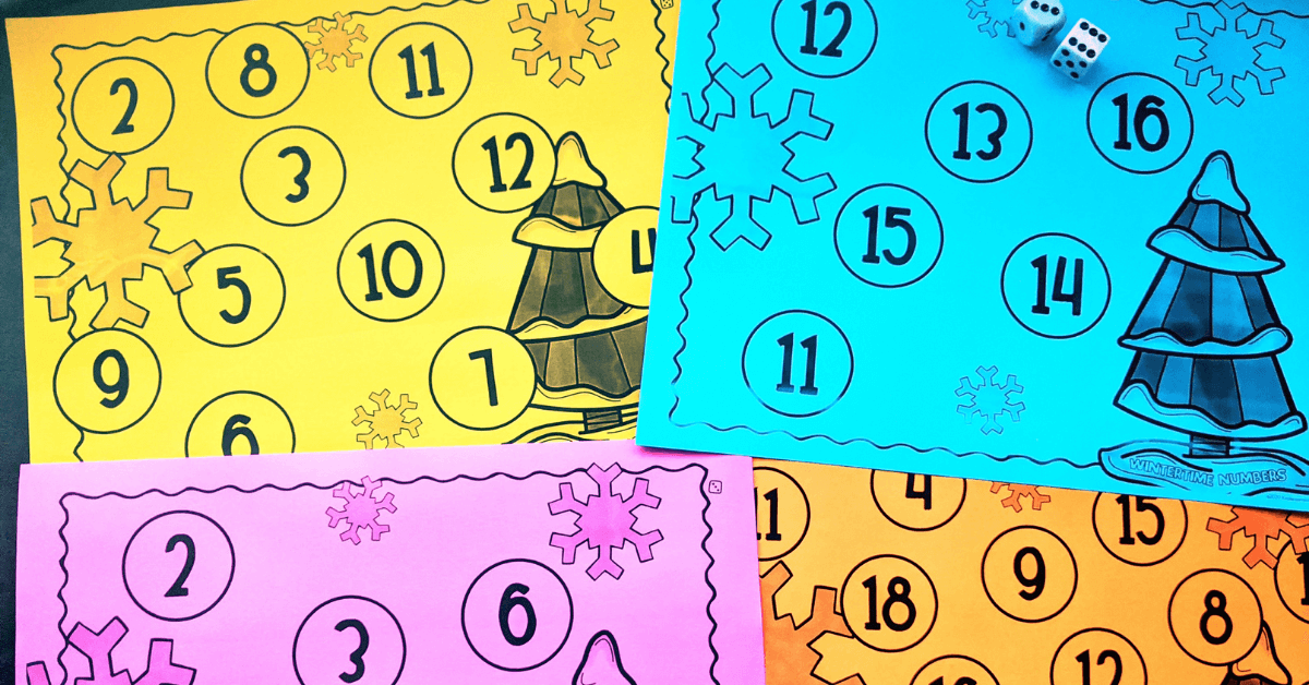 Free Wintertime Addition Bump Game – KindergartenWorks
